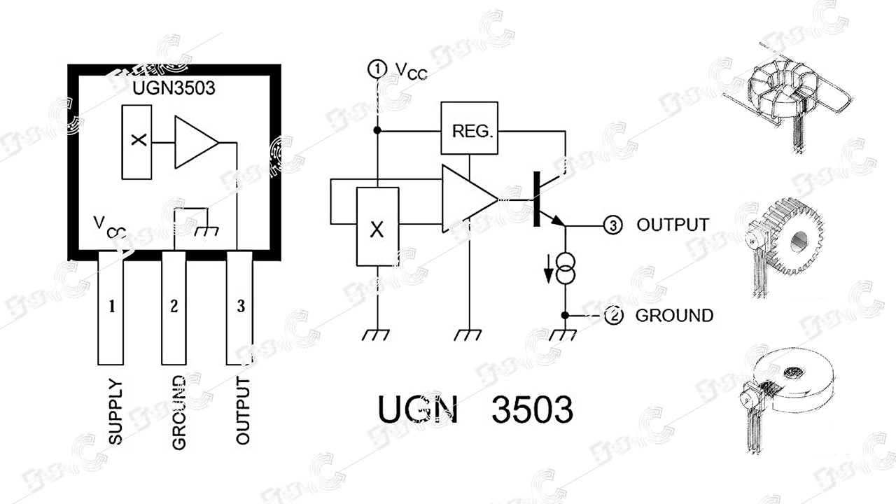 UGN3503- سنسور مغناطیسی اثر هال - بابا‌آیسی نماد اعتبار الکترونیک در ایران